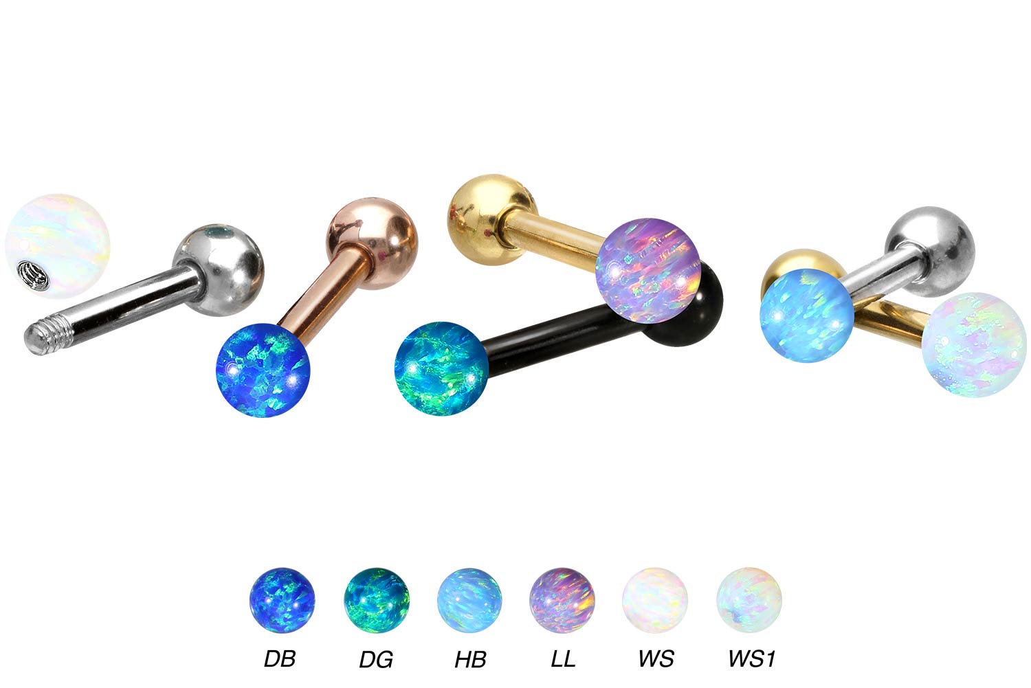 Titanium ear piercing SYNTHETIC OPAL | PIERCINGLINE